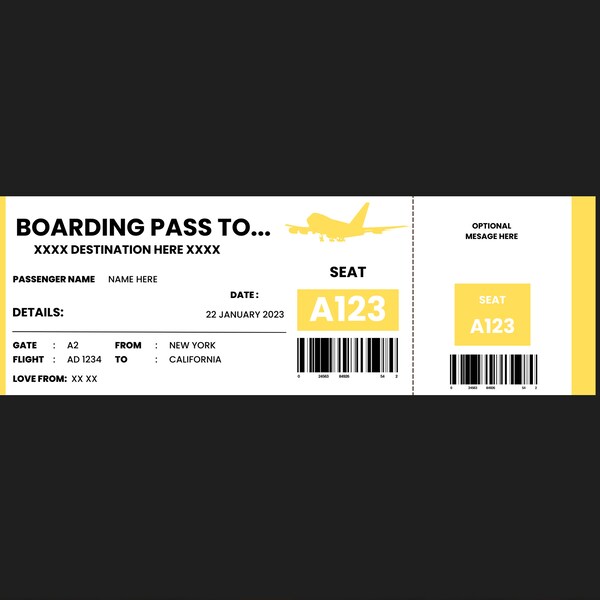 Flight Voucher - Etsy