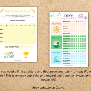 Kids Chore Checklist and Reward Chart - Etsy