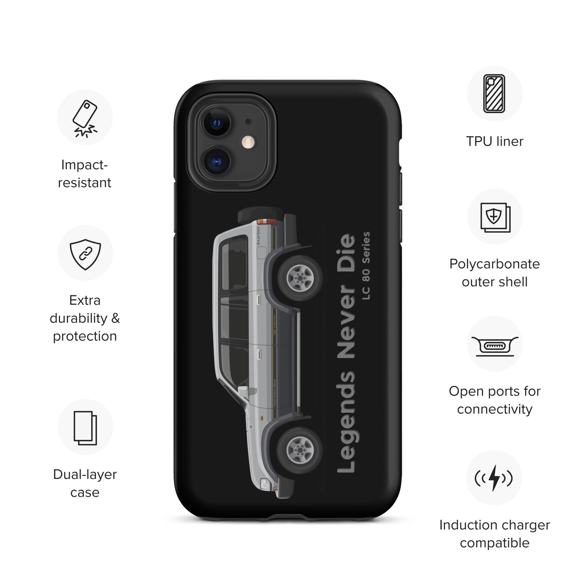 Toyota Land Cruiser 80 Series Black Tough iPhone Case - Etsy