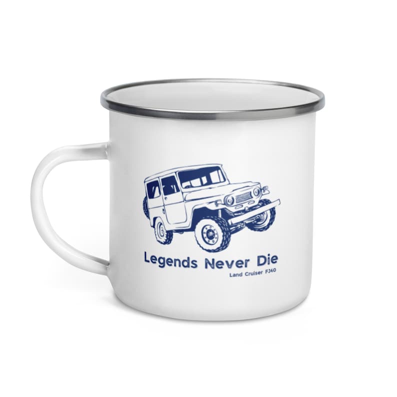 Legends Never Die Land Cruiser FJ Enamel Camping Mug - Etsy