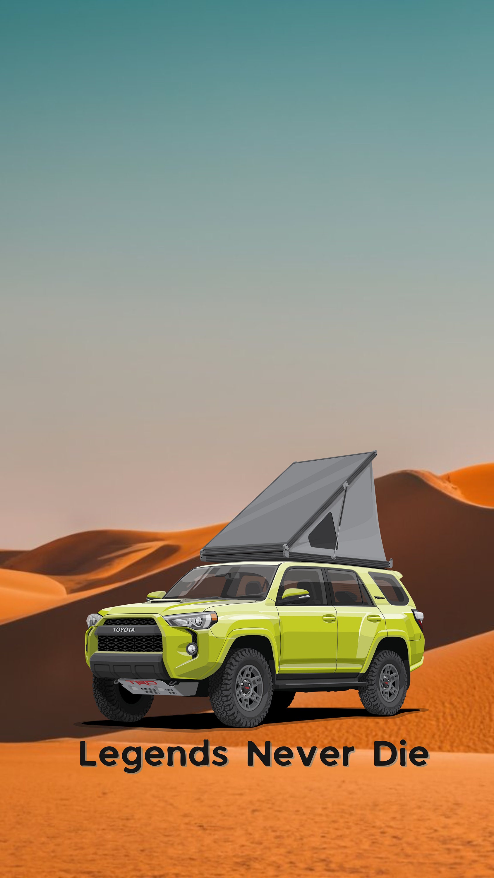 Toyota 4runner With Roof Top Tent 4 Wheel Drive Overlander Phone Wall ...