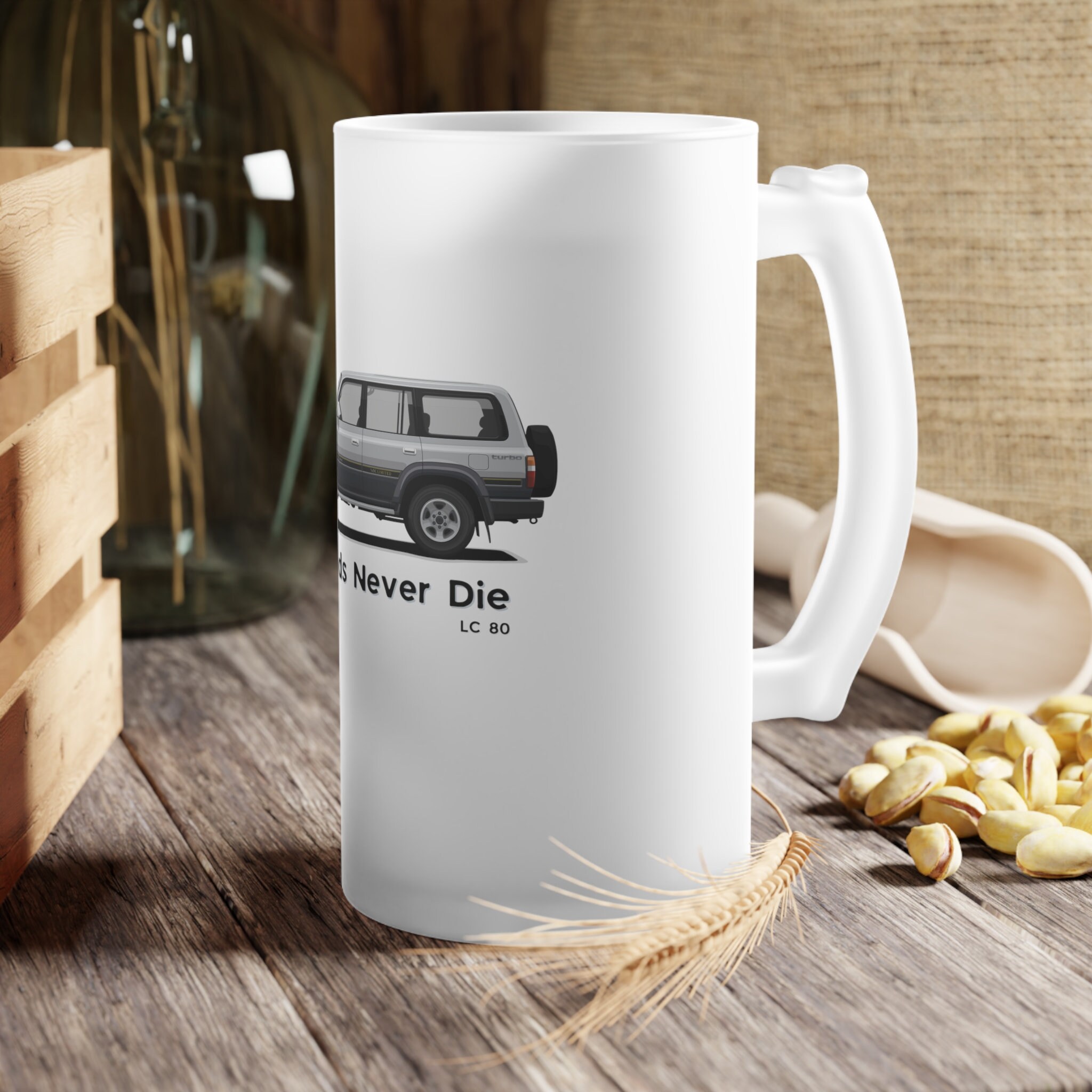 Toyota Land Cruiser 80 Series Frosted Glass Beer Mug Land Cruiser 80 ...