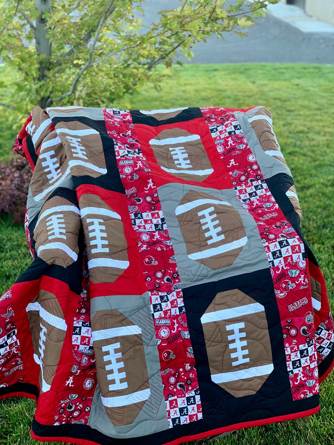 Handmade Alabama Football Lap Throw - Etsy