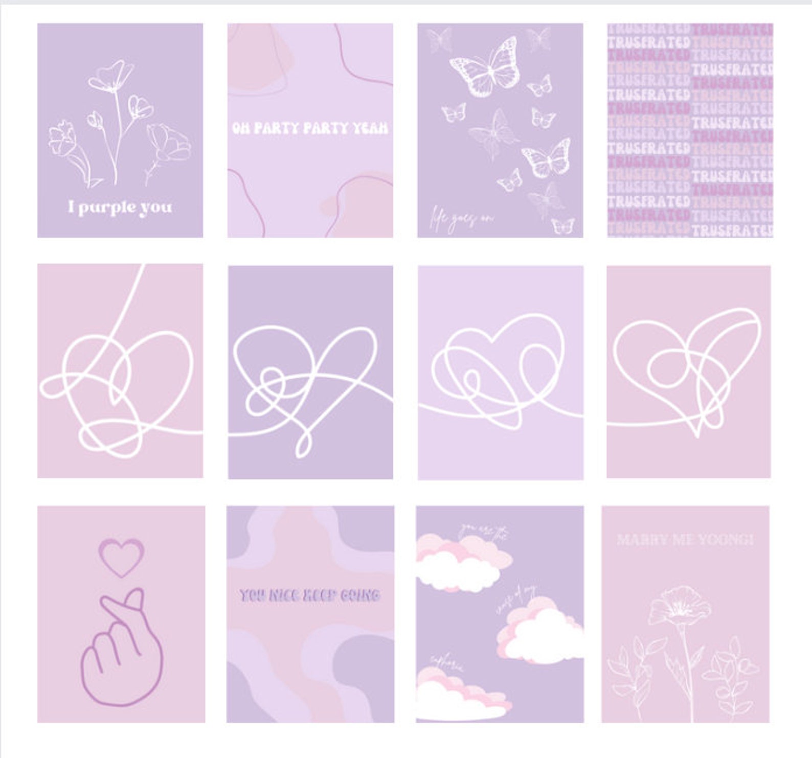 BTS Wall Art Print Set Digital Download BTS Army Decor BTS - Etsy