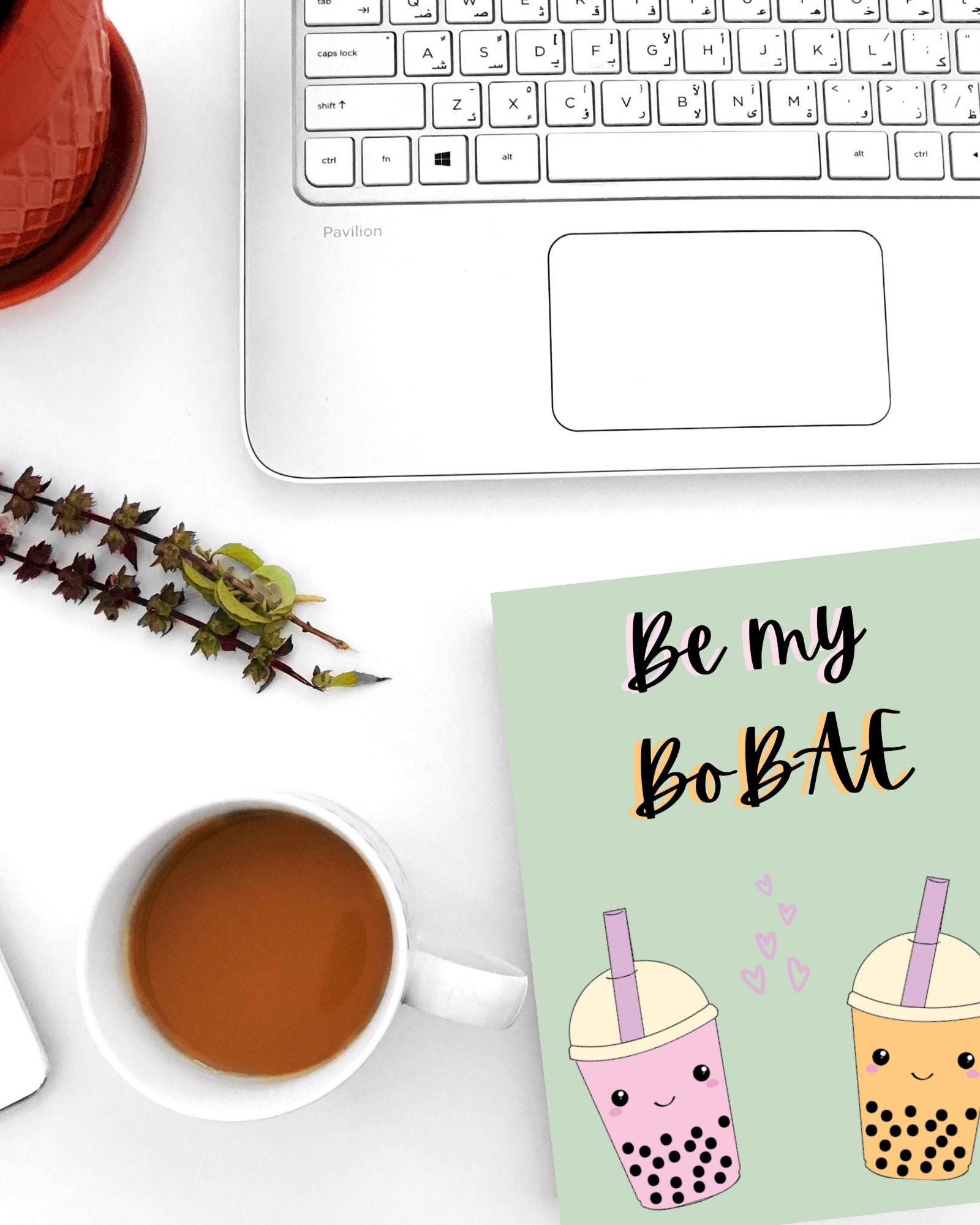 Cute Boba Themed Card Digital Download - Etsy
