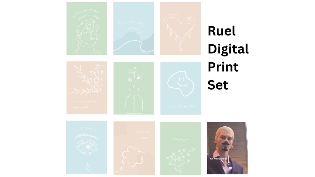 Ruel Digital Print Art Set | Ruel Wall Print Decor | Ruel 4th Wall ...