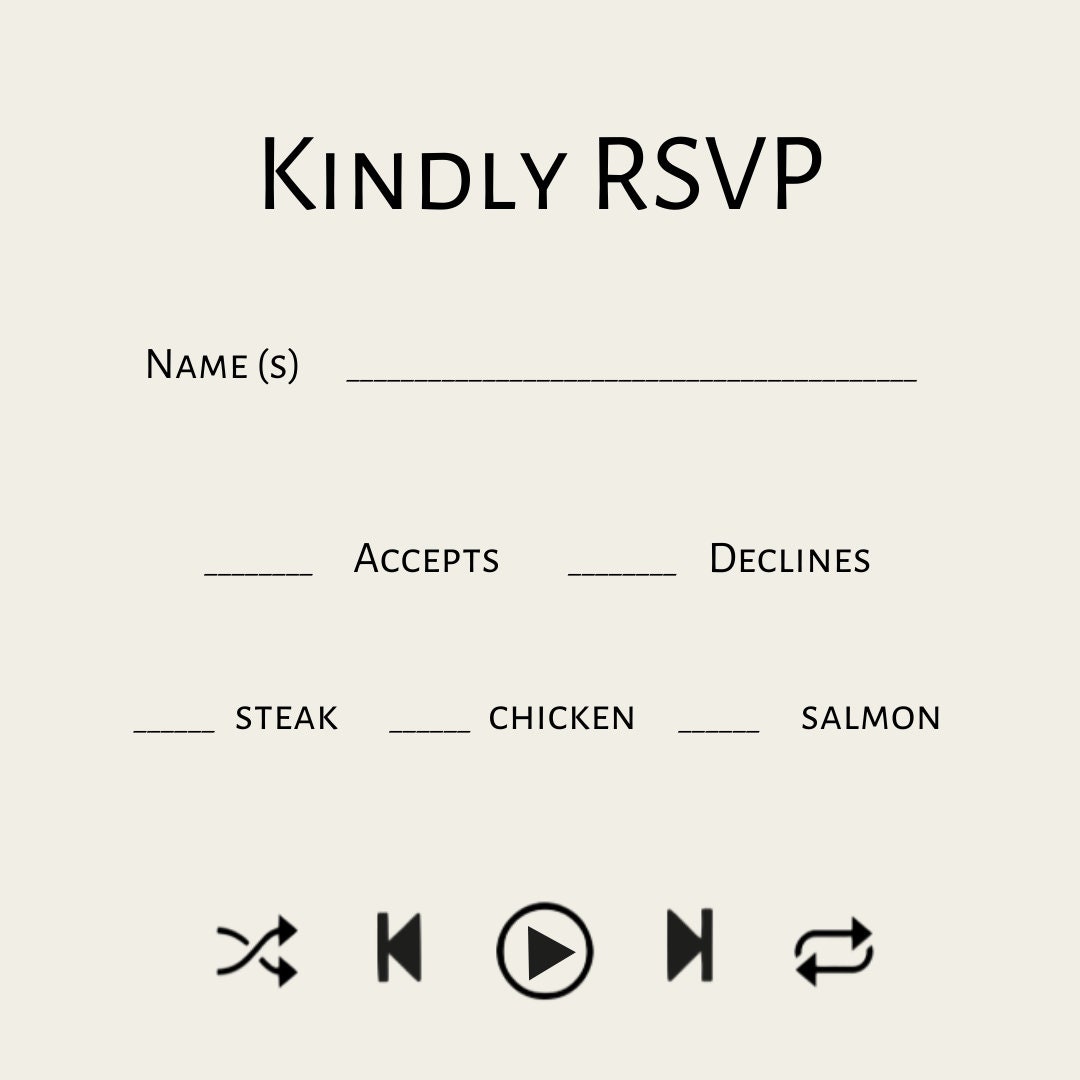 Cute Spotify Themed Wedding Invitation Digital Download | Customizable ...