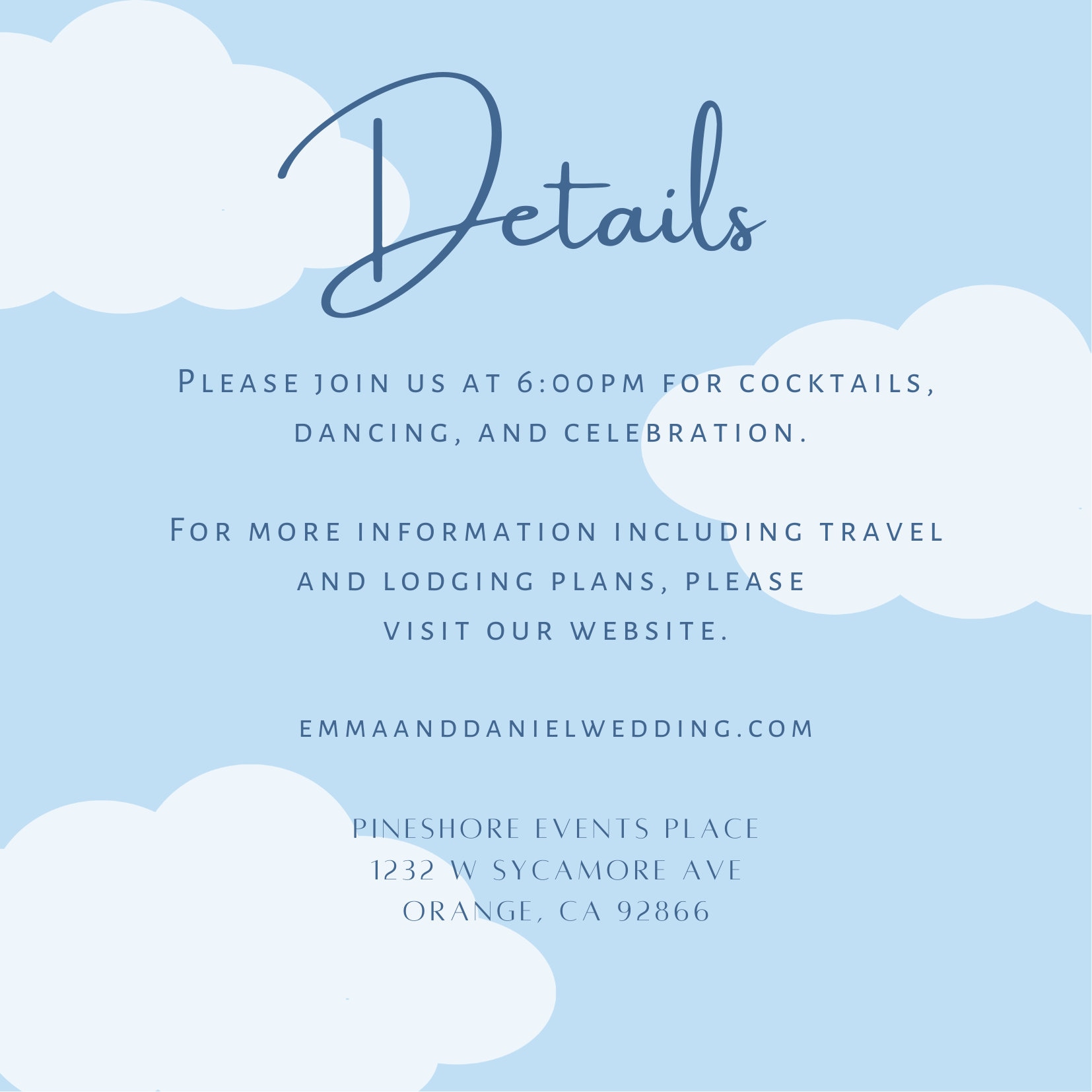 Clouds Themed Wedding Invitation Digital Download | Wedding Editable ...