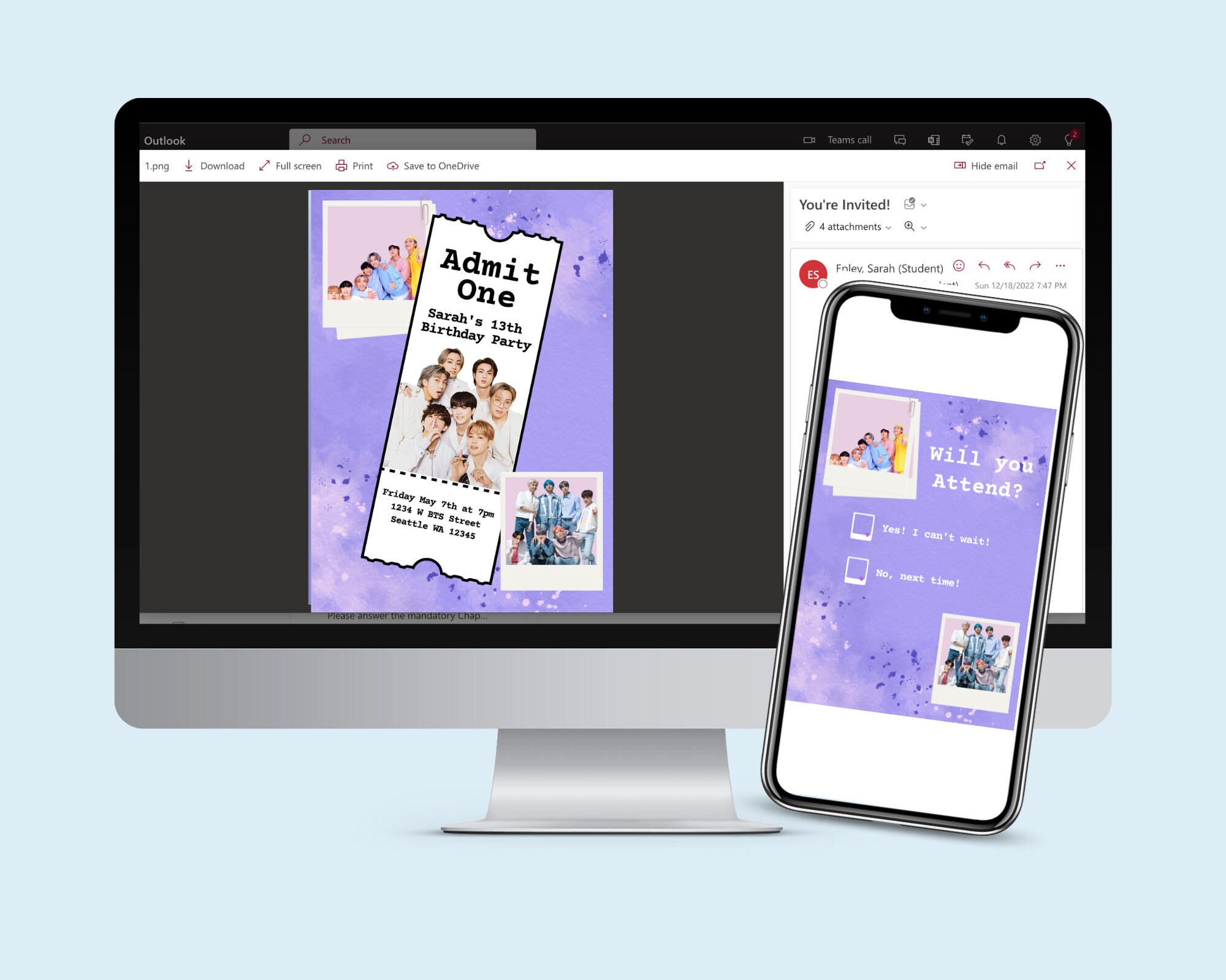 BTS Ticket Themed Birthday Party Invitation Template | Instant Digital ...