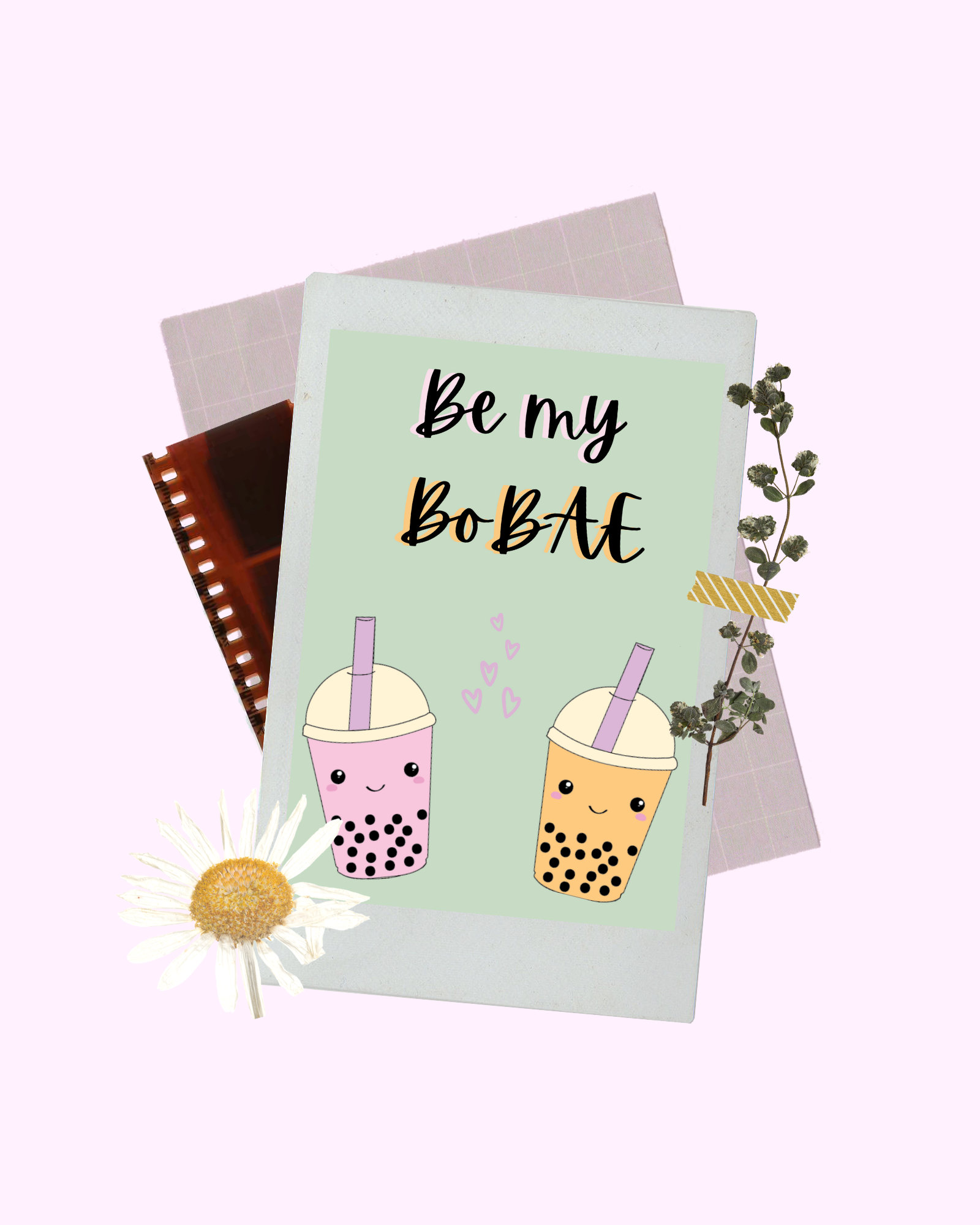Cute Boba Themed Card Digital Download - Etsy