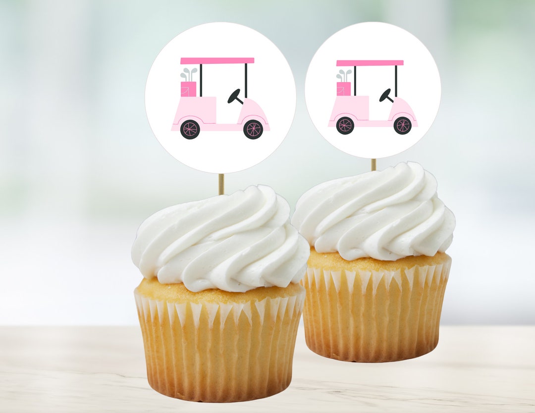 Pink Golf Theme Cupcake Toppers - Etsy