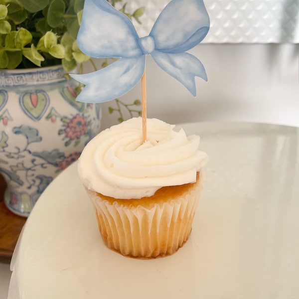 Bow Cupcake Toppers - Etsy