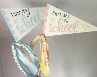 Personalized Back to School Sign - First Day of School Pennant Flag - Etsy