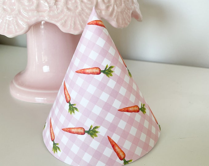 Gingham Party Hats 4 Pack Birthday Party Check Theme Party Accessories ...