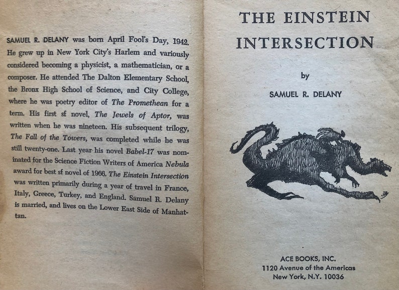 Sci-fi Classic! the Einstein Intersection by Samuel R. Delaney - Etsy