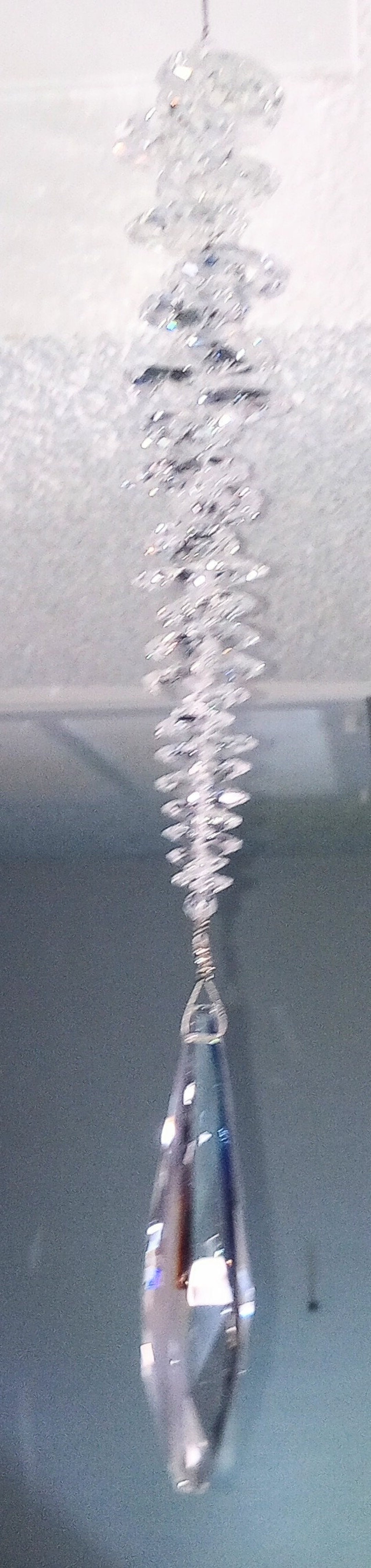 Crystal Swarovski, Long Diamond Clear Pendant, Wind Chime, Sun Catcher ...