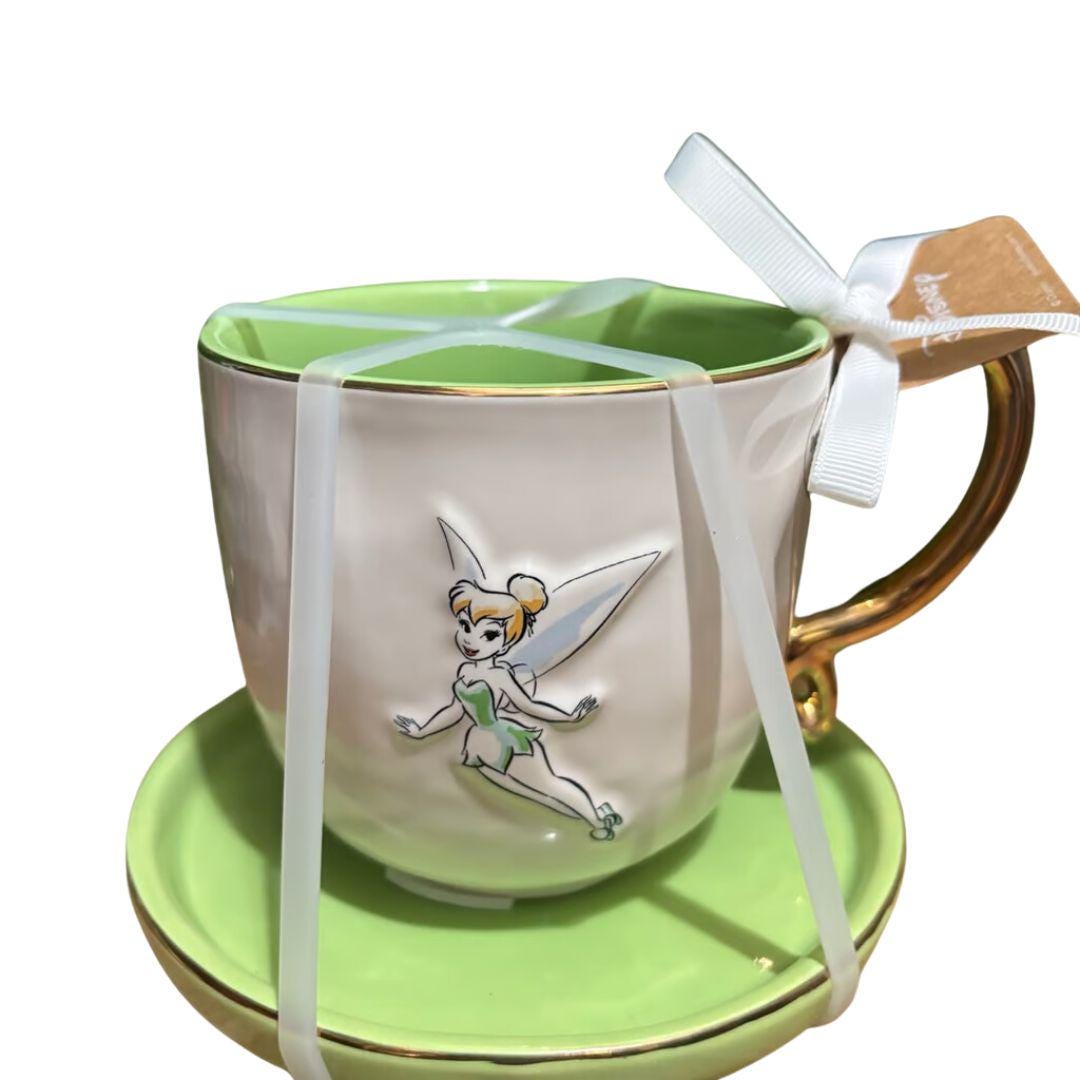 Rae Dunn Tinkerbell Plate and Saucer Set With Golden Trim and Handle ...