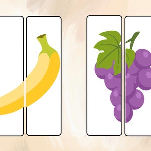 FRUIT PUZZLE SYMMETRY | Matching Cards, Toddler Puzzle, Fruit ...