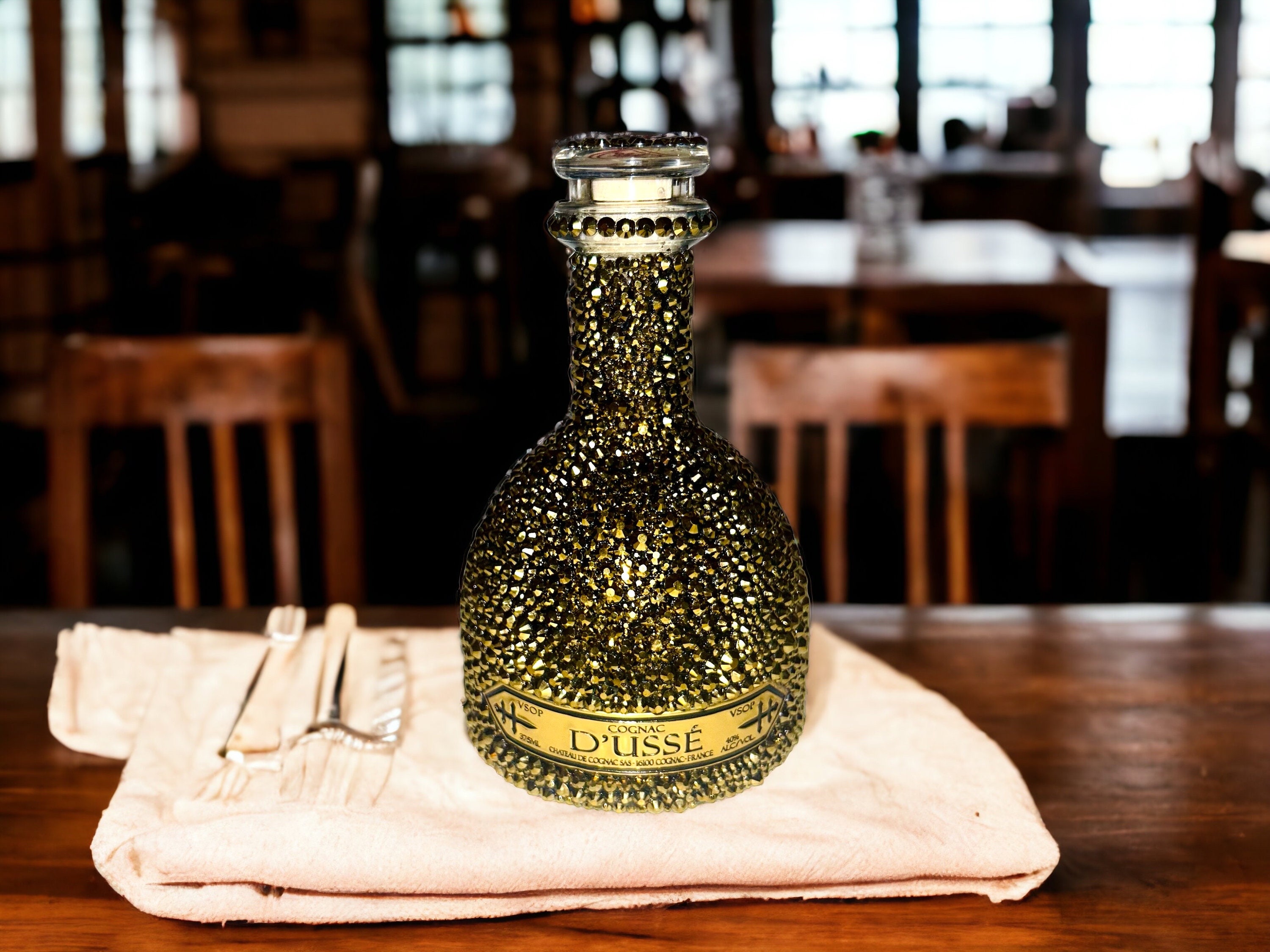 Bedazzled Rhinestone Gold Dusse Bottle - Etsy