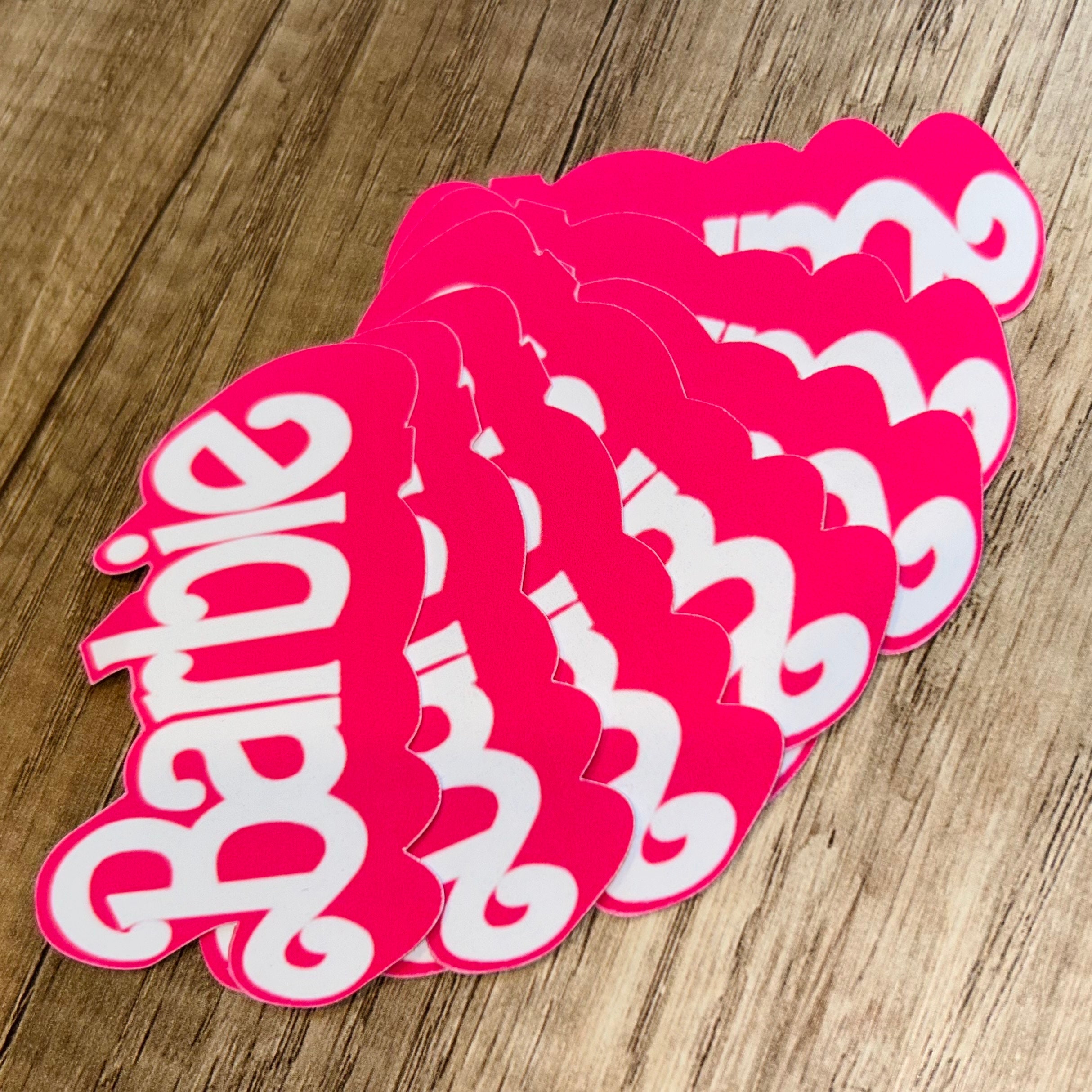 Girly Die-cut Doll Pink Logo Sticker - Etsy