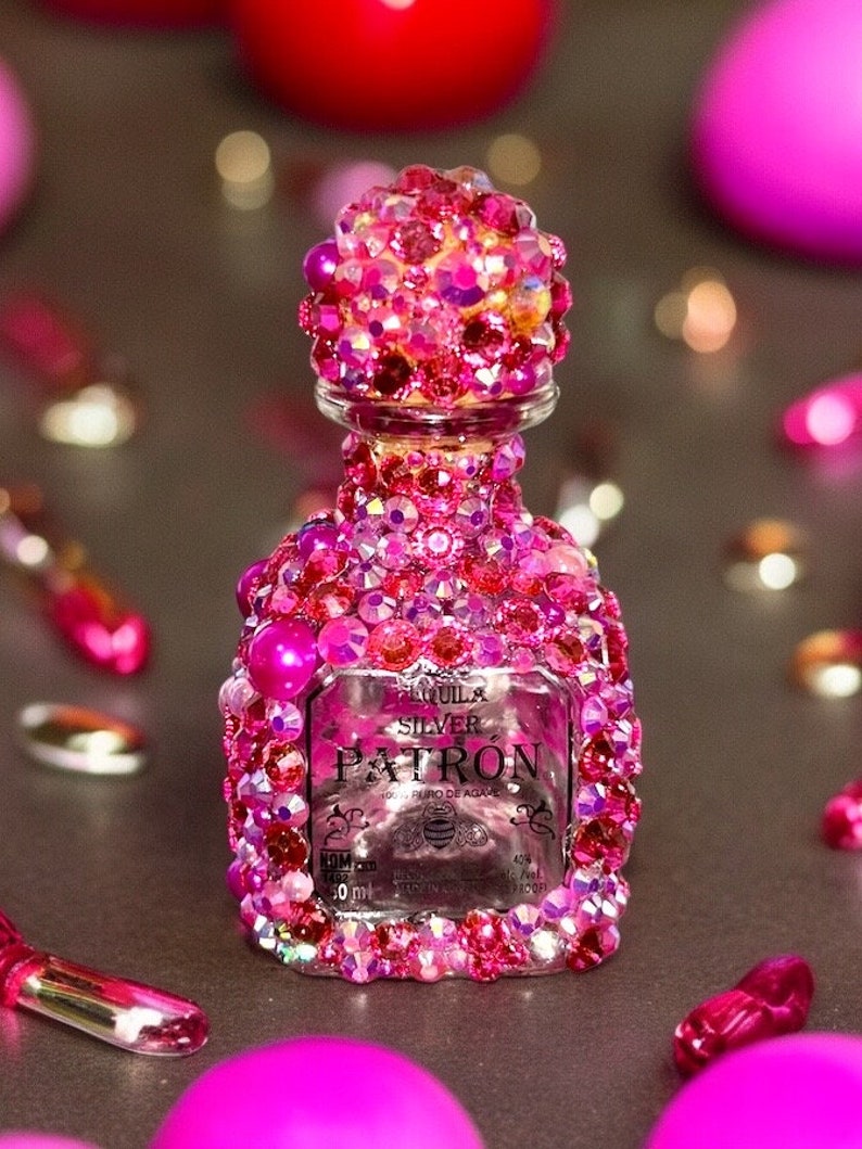 Bedazzled Pink Rhinestone Patron Bottle (multiple Size Options) - Etsy