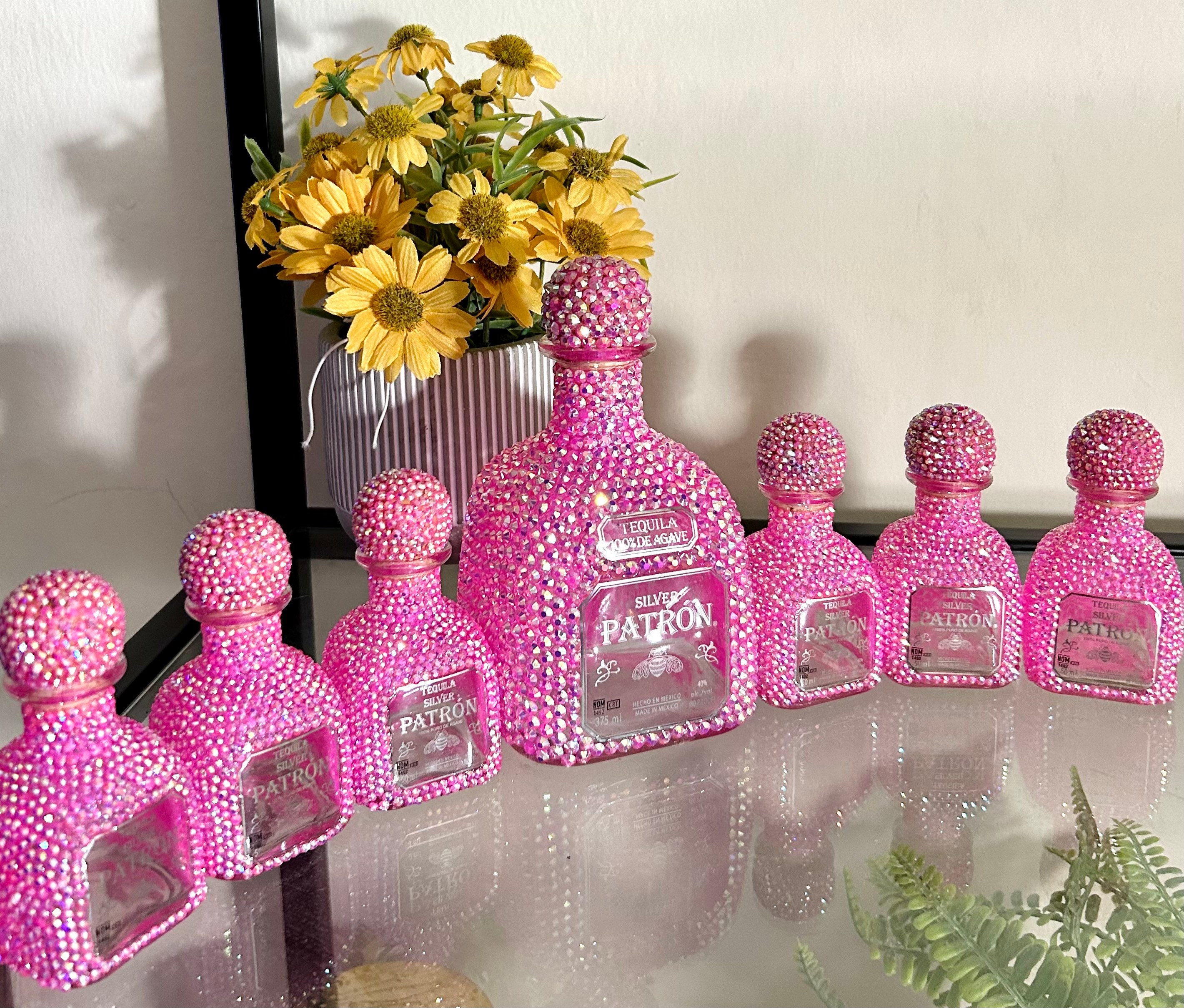 Bedazzled Pink Bling Patron Bottle Set (multiple Bottle Set Options) - Etsy