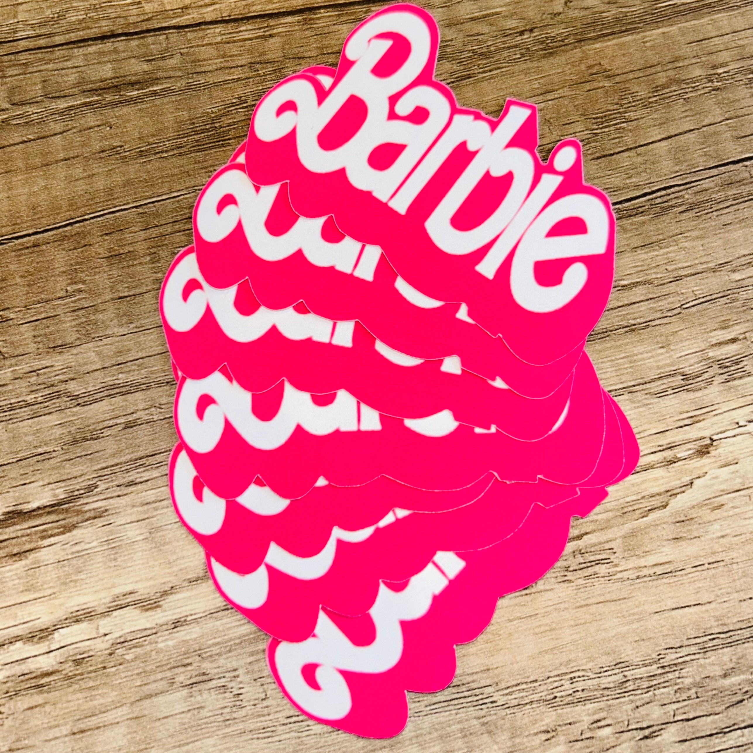 Girly Die-cut Doll Pink Logo Sticker - Etsy