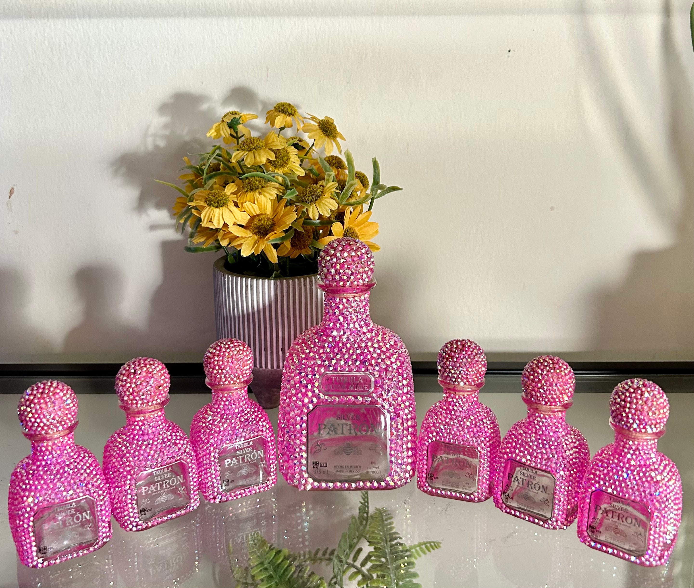 Bedazzled Pink Bling Patron Bottle Set (multiple Bottle Set Options) - Etsy