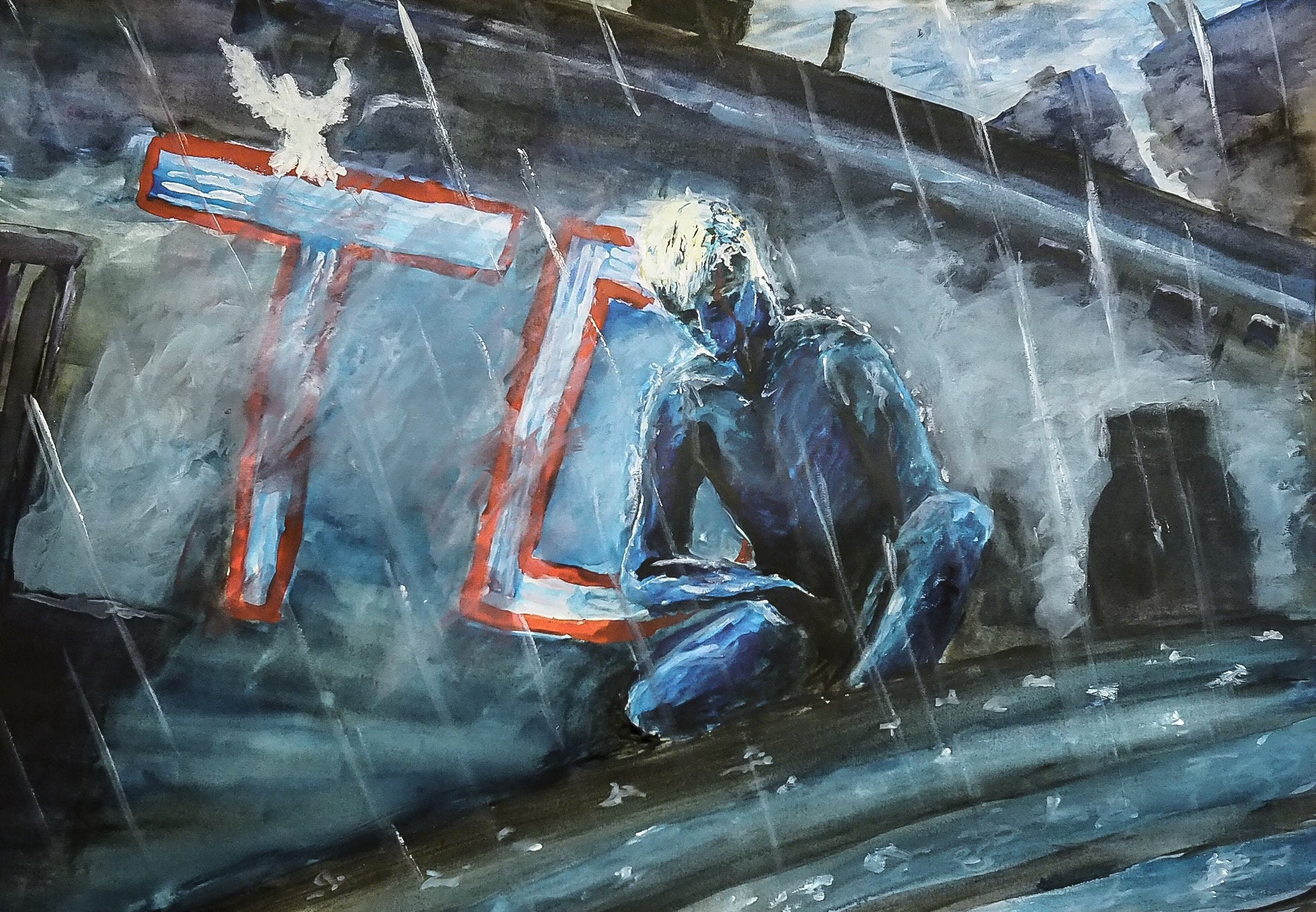 Original Signed Painting - Tears in Rain - Acrylic/watercolour - 2015 ...