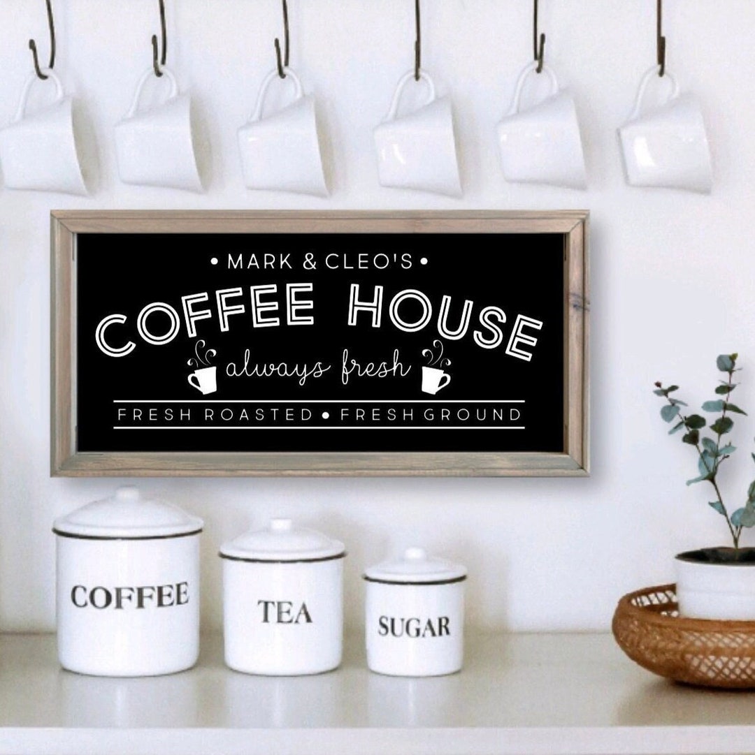 Personalised Coffee Bar Sign Coffee Station Accessories Coffee Sign ...