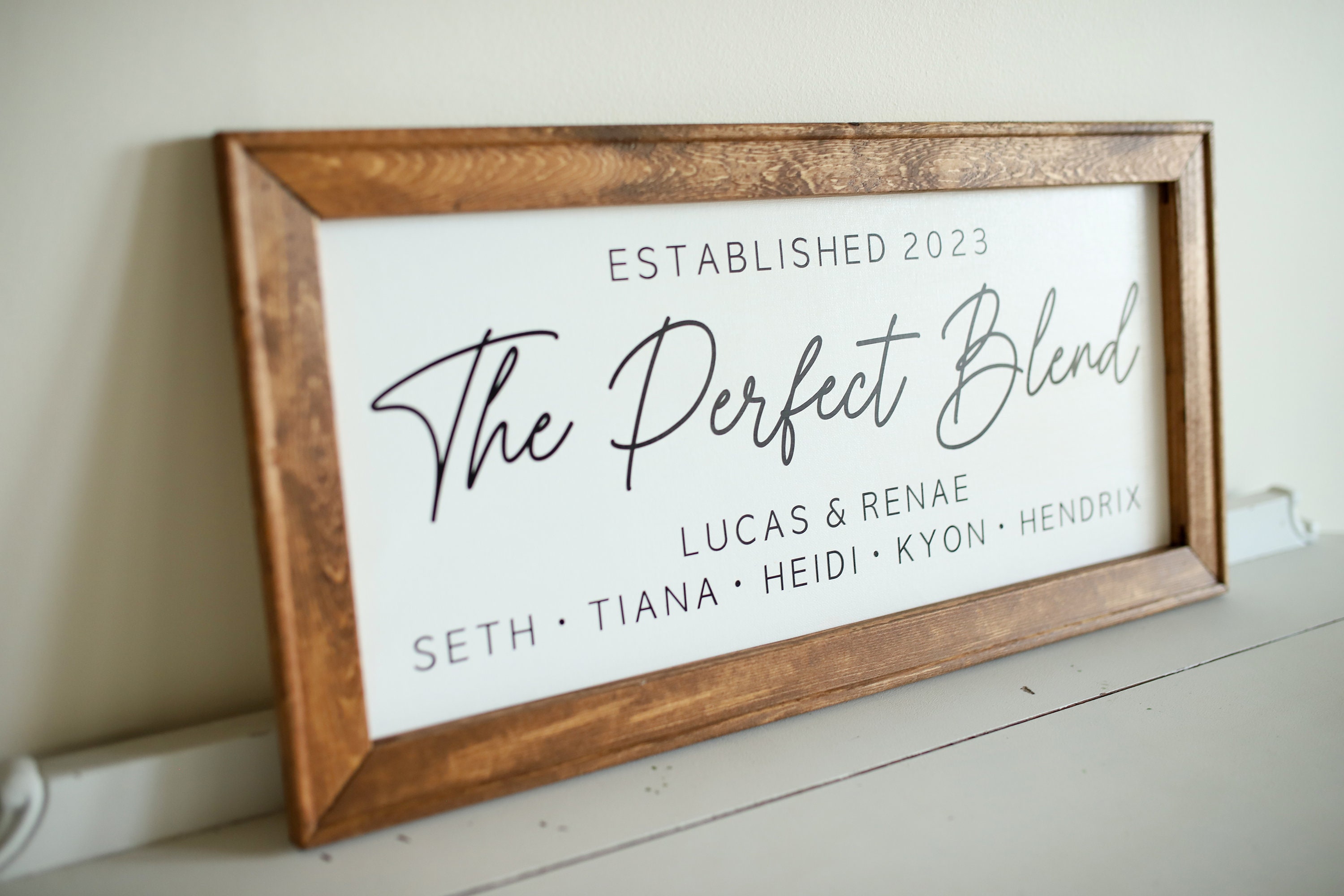 The Perfect Blend Sign Blended Family Sign Personalized Family Sign ...