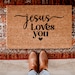 Jesus Loves You Doormat Religious Gif Wedding Gift for Home Decor Gifts ...