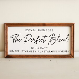The Perfect Blend Sign Blended Family Sign Personalized Family Sign ...