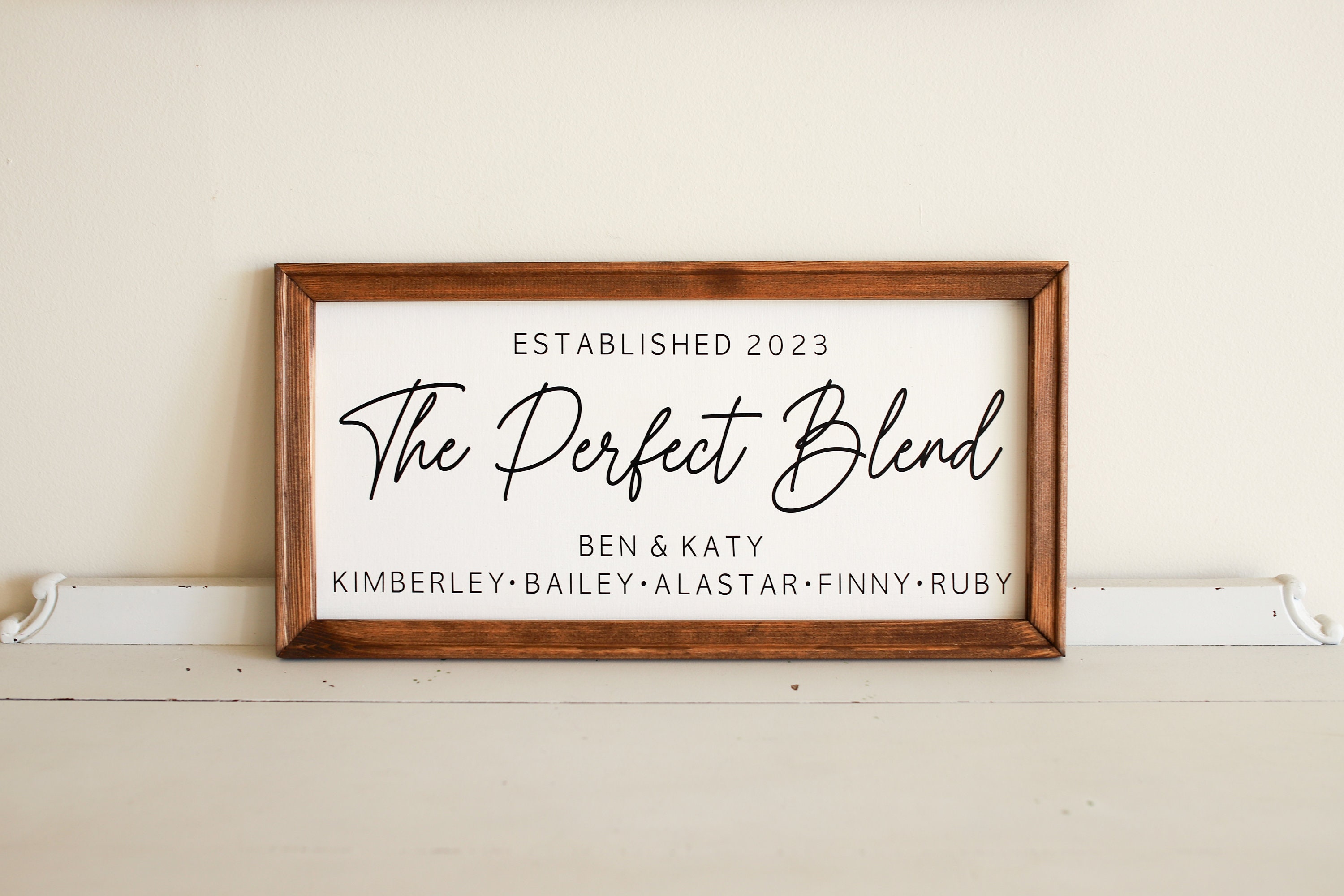 The Perfect Blend Sign Blended Family Sign Personalized Family Sign ...