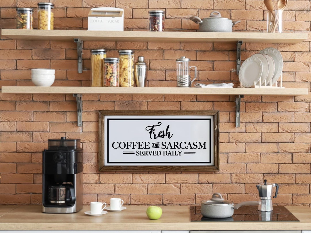 Sarcastic Coffee Sign Rustic Coffee Bar Sign for Coffee Station Decor ...