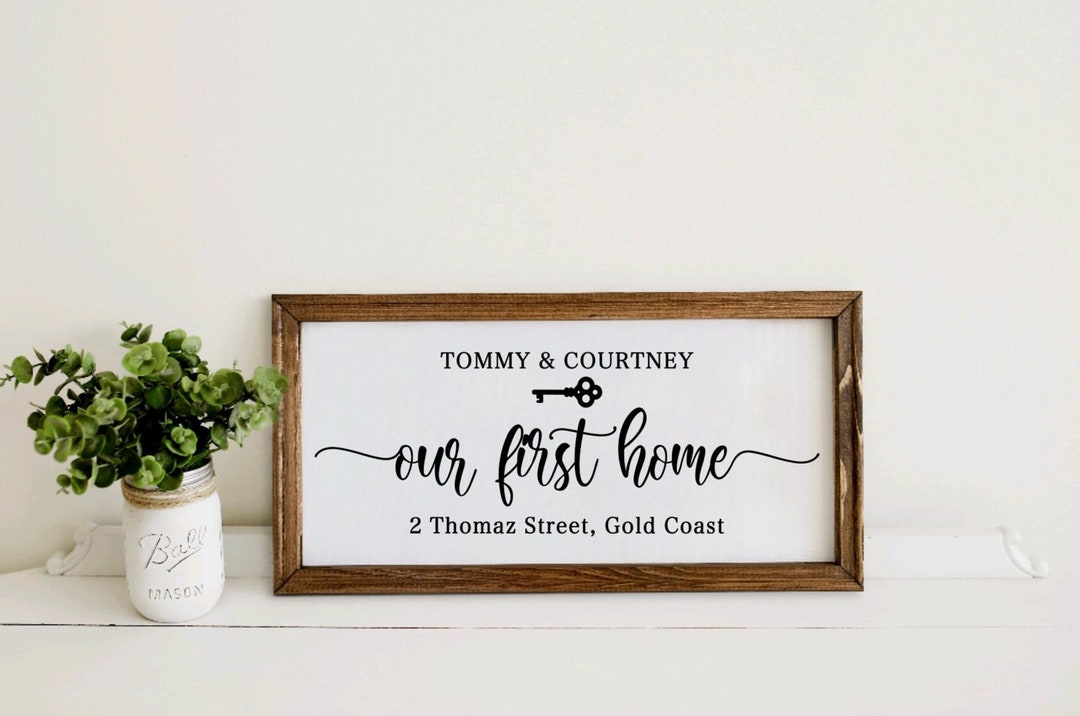 Our First Home Sign| New Home Gift for Couple Personalized New Home ...
