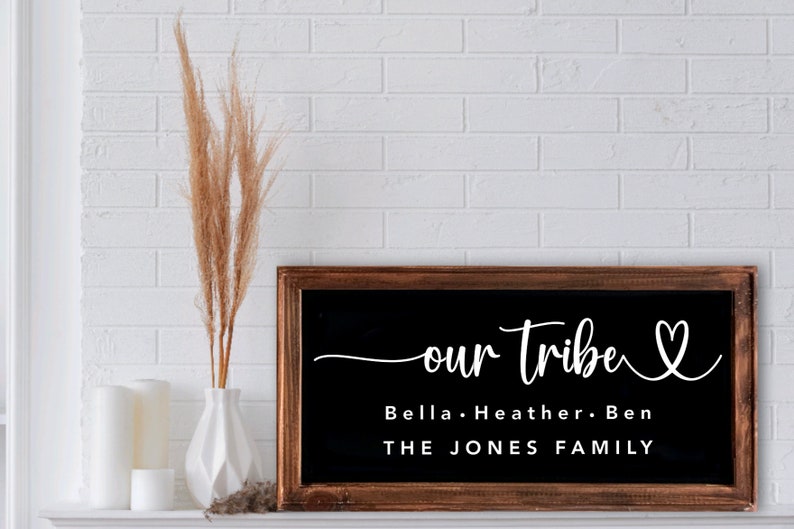 Our Tribe Sign | Family Sign With Names Family Last Name Sign Family ...