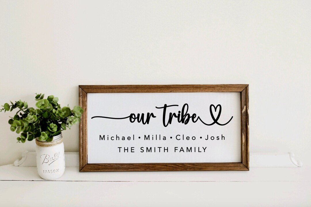 Our Tribe Sign | Family Sign With Names Family Last Name Sign Family ...