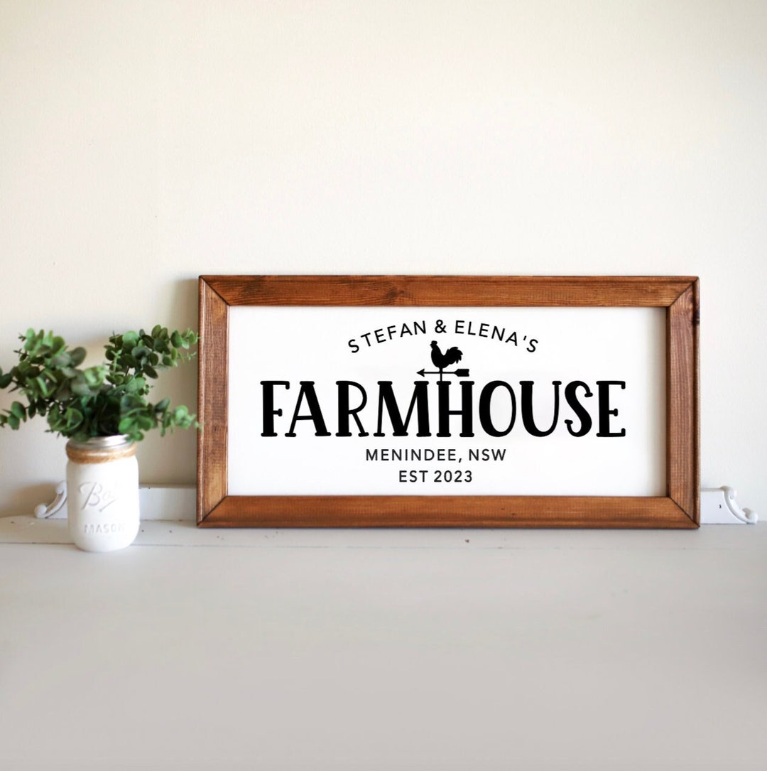 Custom Farmhouse Sign | Personalised Gift Farmhouse Decor Sign ...