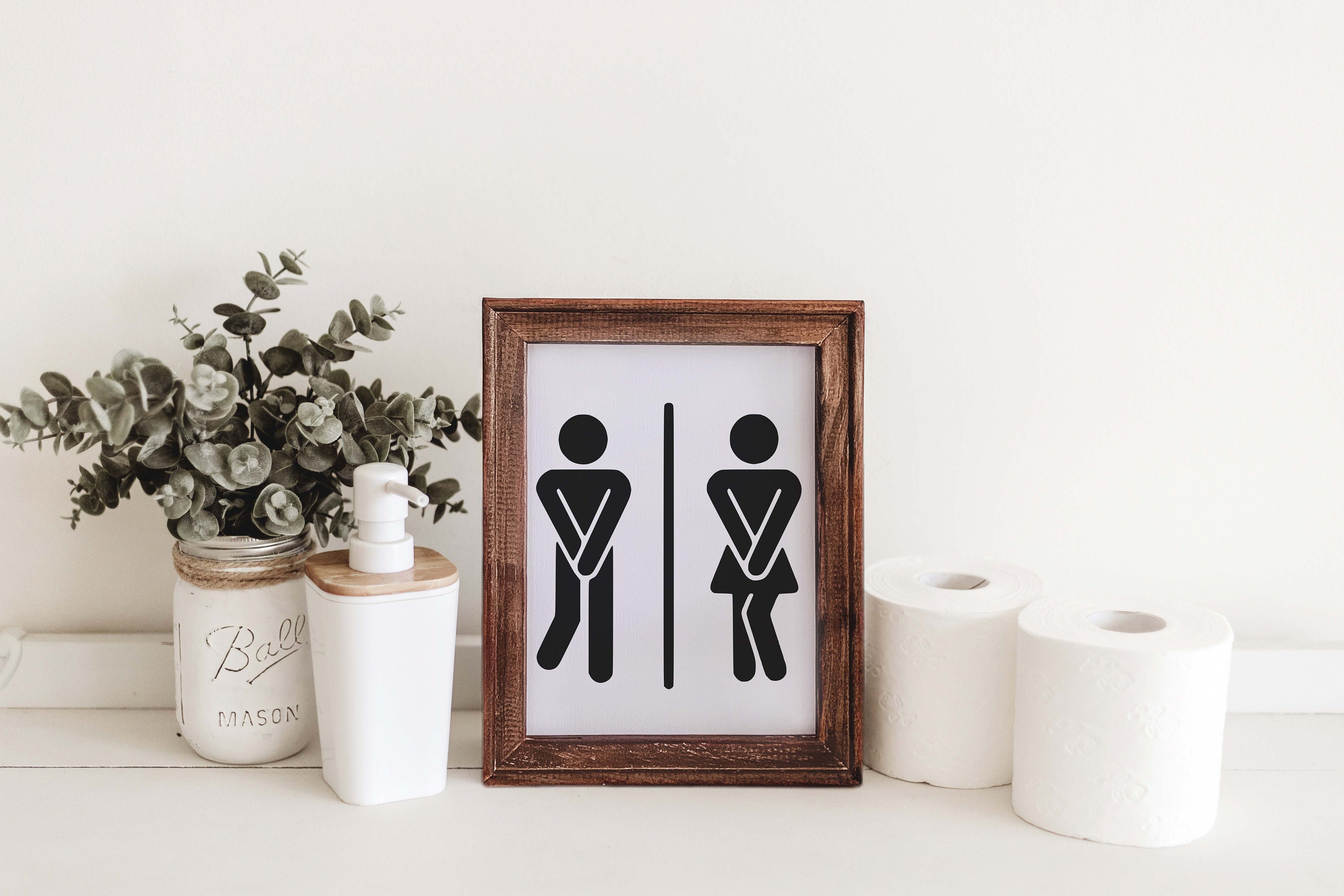 Unisex Bathroom Sign, WC Bathroom Sign, WC Sign, WC Sign for Bathroom ...