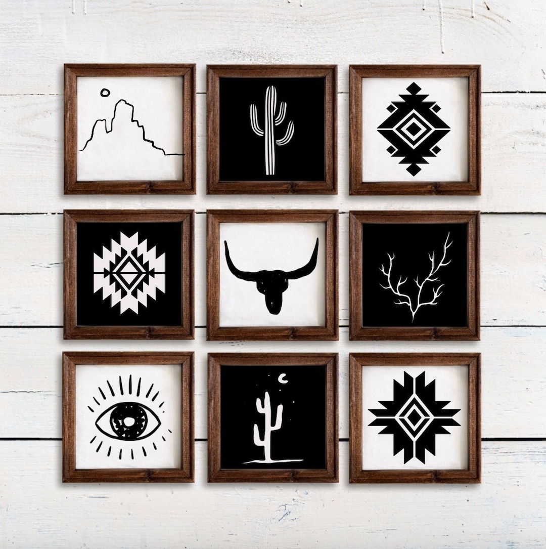 Western Elements Mini Sign Collection | Minimalist Western Art Boho ...