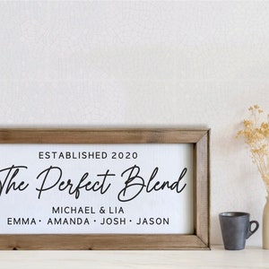The Perfect Blend Sign Blended Family Sign Personalized Family Sign ...