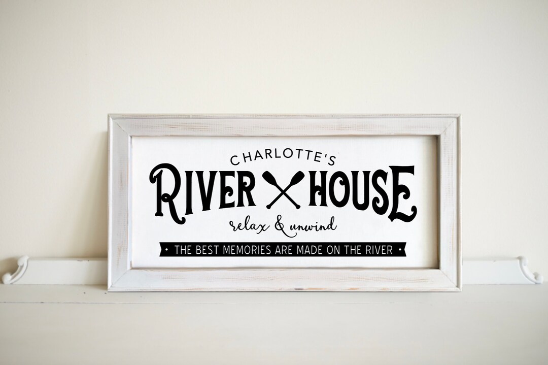 Custom River House Sign | Personalised Gift River House Decor River ...