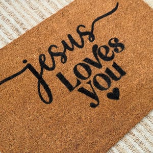 Jesus Loves You Doormat | Religious Gift Wedding Gift for Home Decor ...