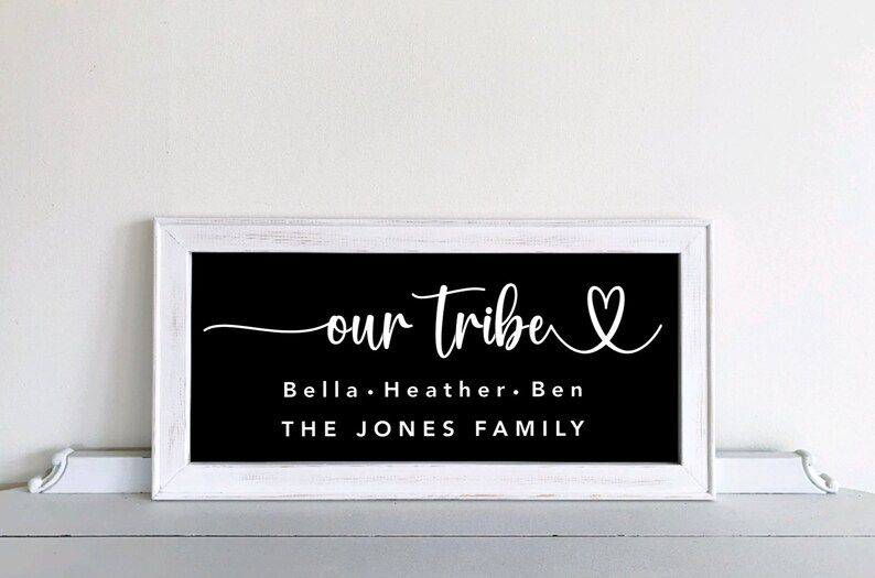 Our Tribe Sign | Family Sign With Names Family Last Name Sign Family ...