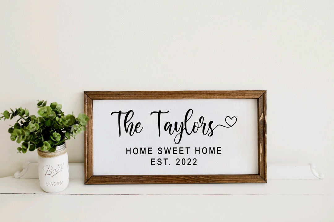 Home Sweet Home Sign Family Name Sign Personalized Gift for Family Gift ...