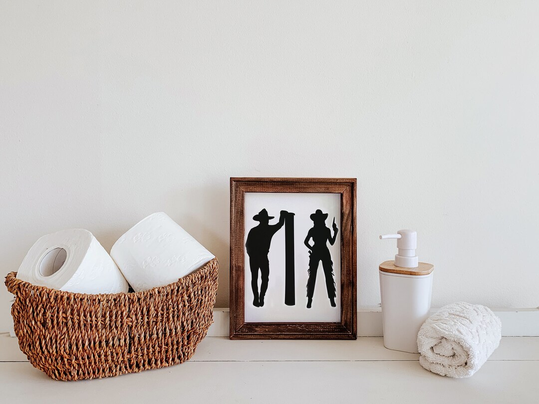 Western Bathroom Sign for Western Decor Wall Old Western Decor Ranch ...