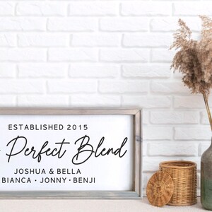 The Perfect Blend Sign Blended Family Sign Personalized Family Sign ...