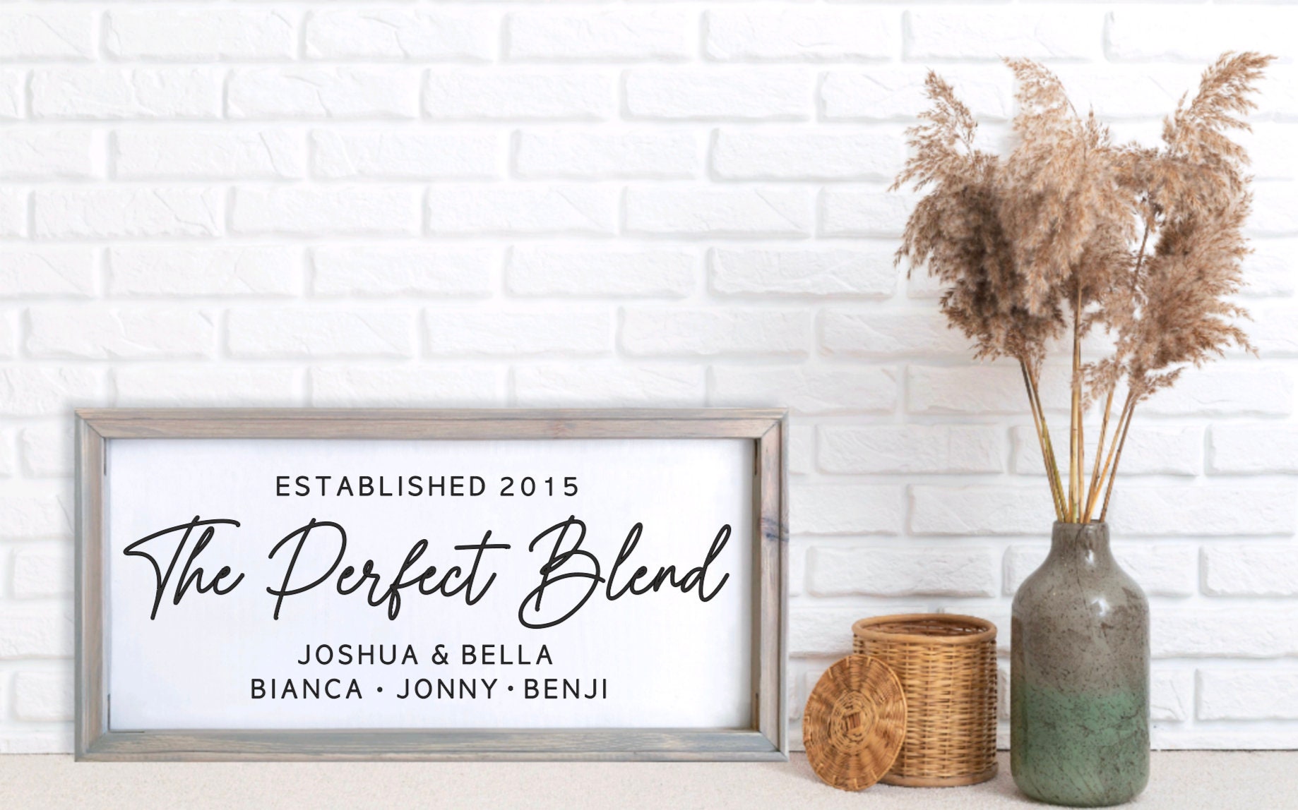 The Perfect Blend Sign Blended Family Sign Personalized Family Sign ...