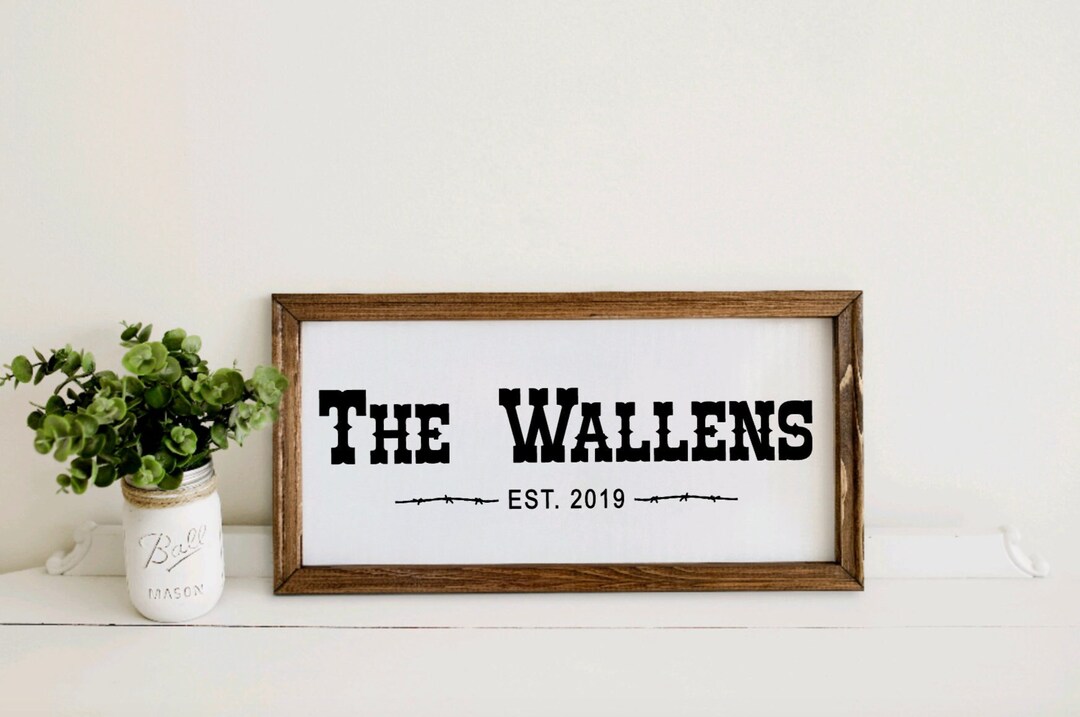 Western Style Family Name Sign for Wall Art Wester Decor Gift Wedding ...